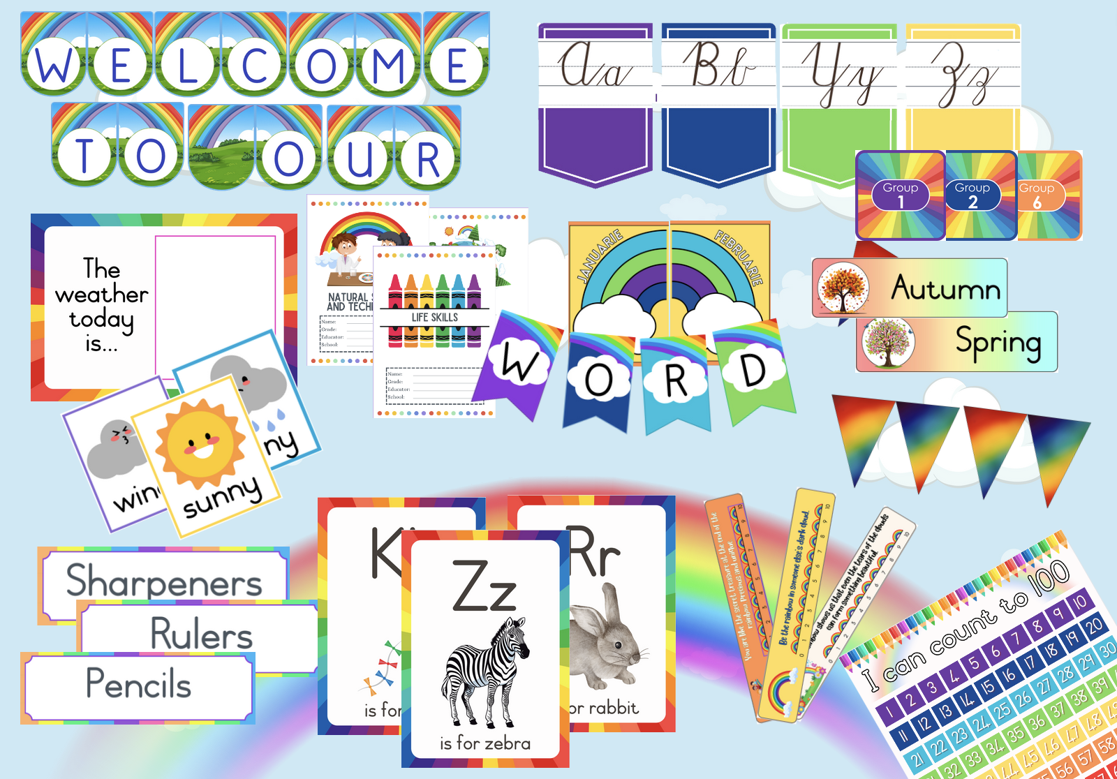 Classroom Theme Rainbow Klashulp Co Za
