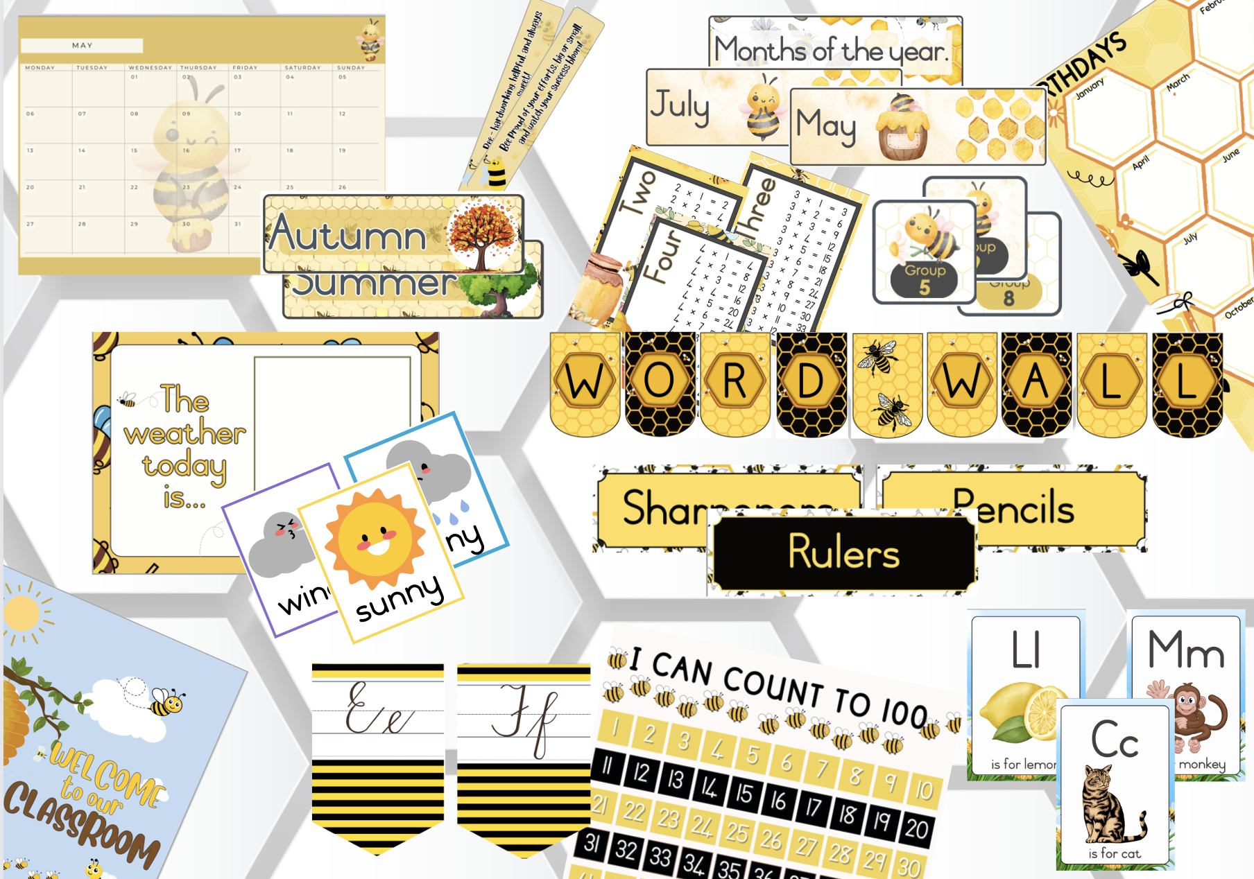 Classroom Theme – Bee – Klashulp.co.za