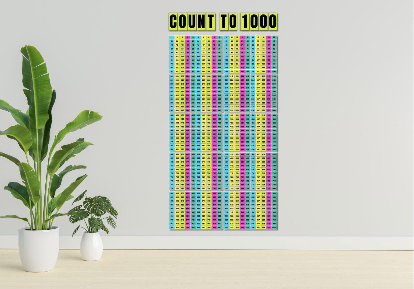Count to 1000 Wall Display – Klashulp.co.za
